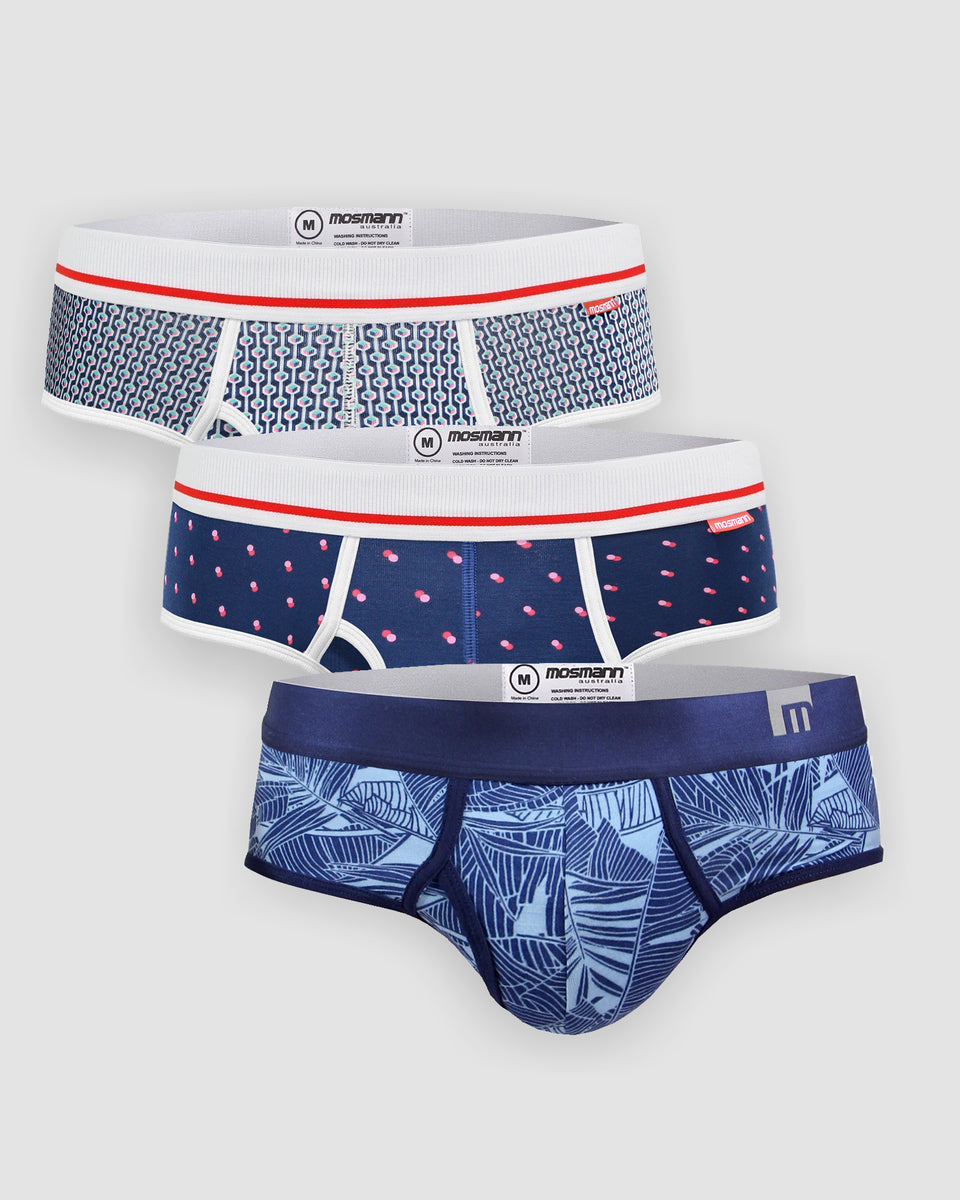 3-Pack Bamboo Briefs - Azul – Mosmann Australia