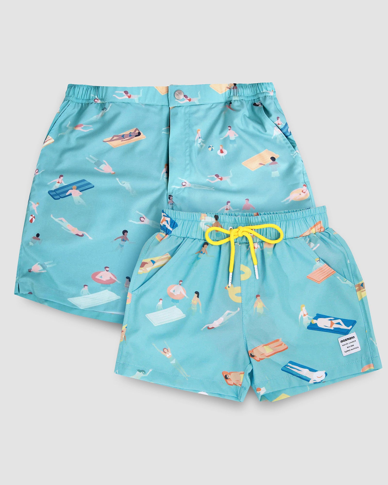 Father and Son Pool Float Swim Shorts – Playful Summer Swimwear