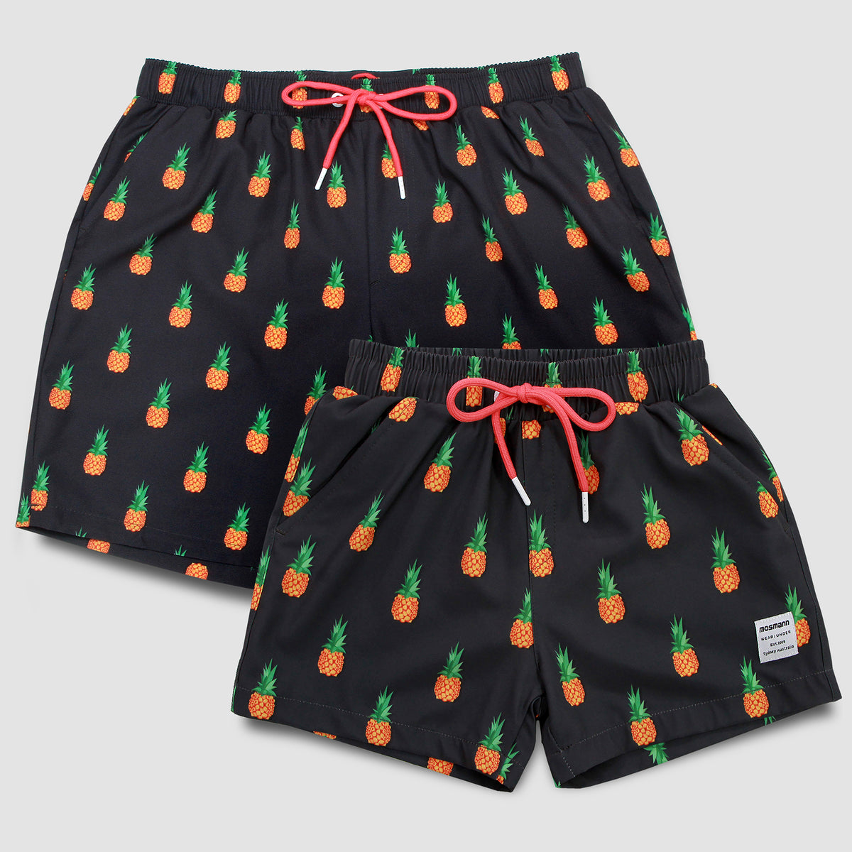 Father and Son Matching swim shorts - Pineapple Print – Mosmann Australia