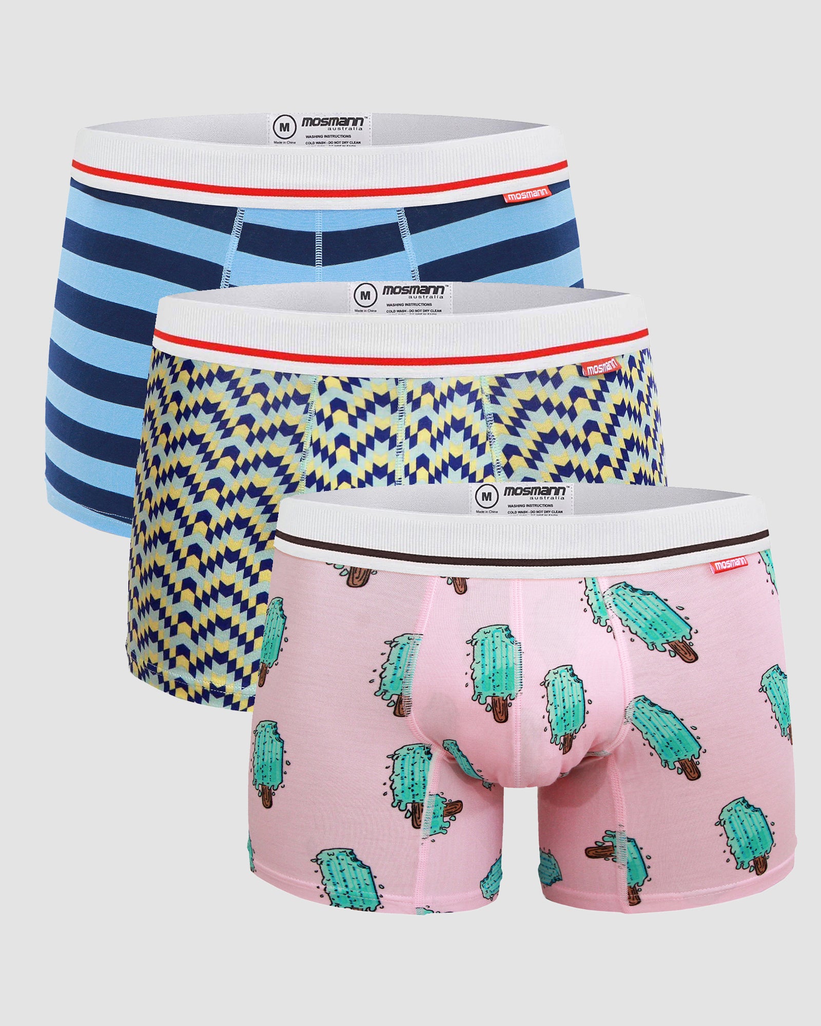 3-Pack Bamboo Trunks – Custom Print Pack | Mosmann Australia