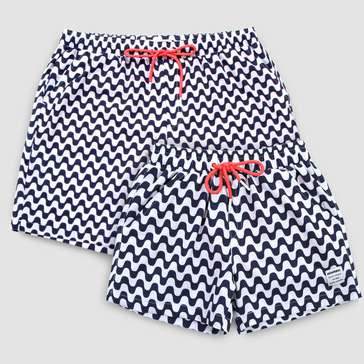 Father and Son Matching swim shorts - Ola (Navy) – Mosmann Australia