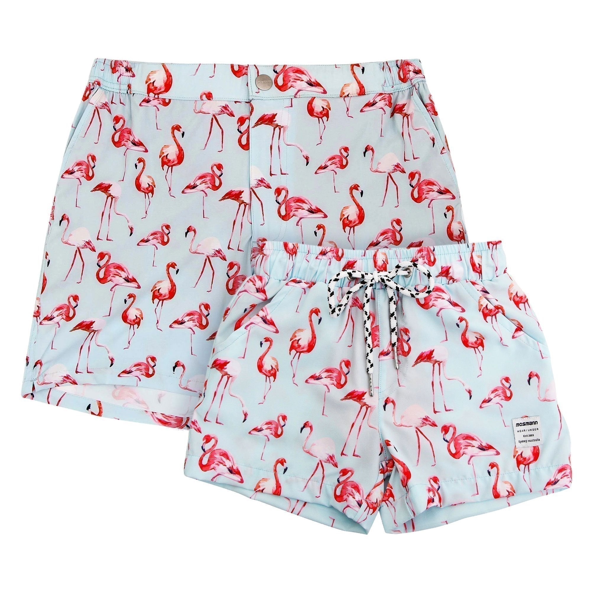 Father and son matching swim shorts - Miami